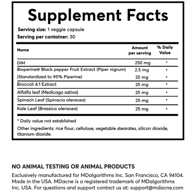 DIM Skin Clearing Supplements | MDacne